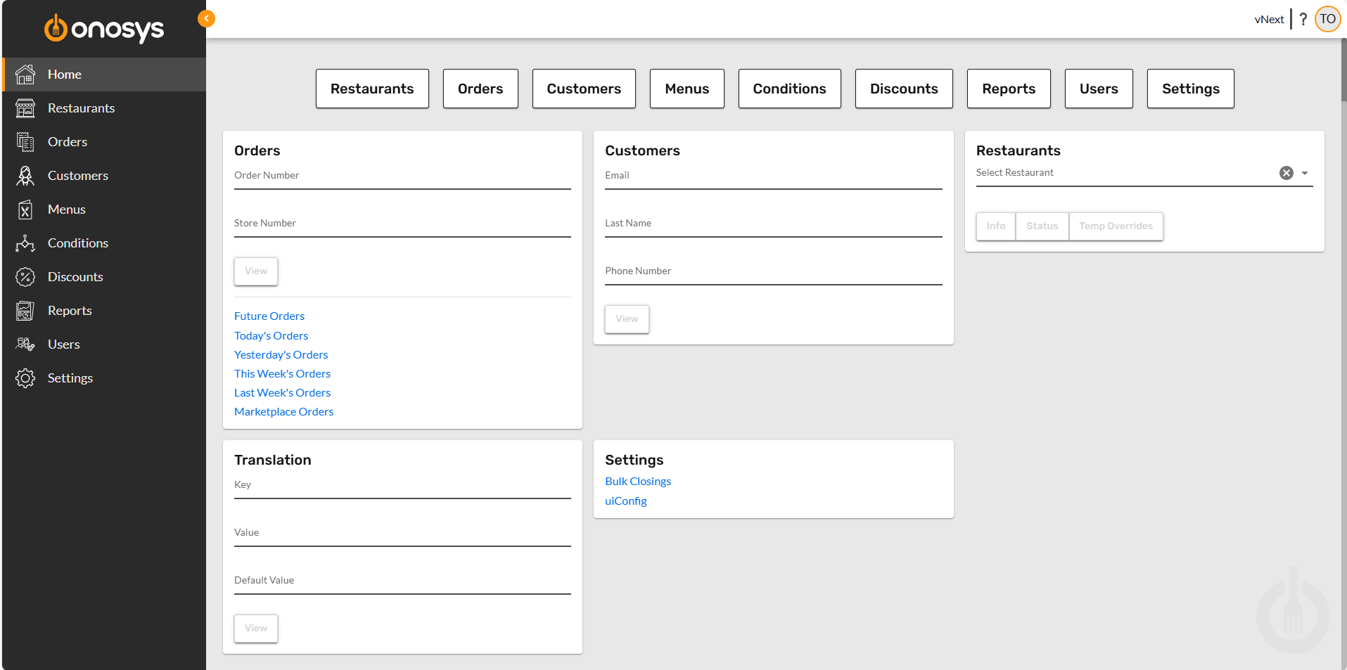 Revamped Admin Homepage with Quick Action Widgets – Onosys