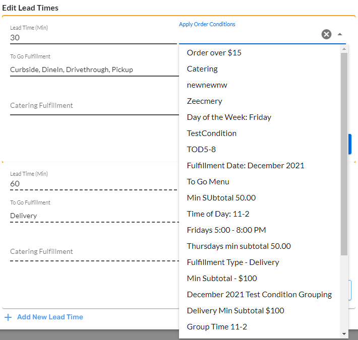 Create a Lead Time Configuration – Onosys