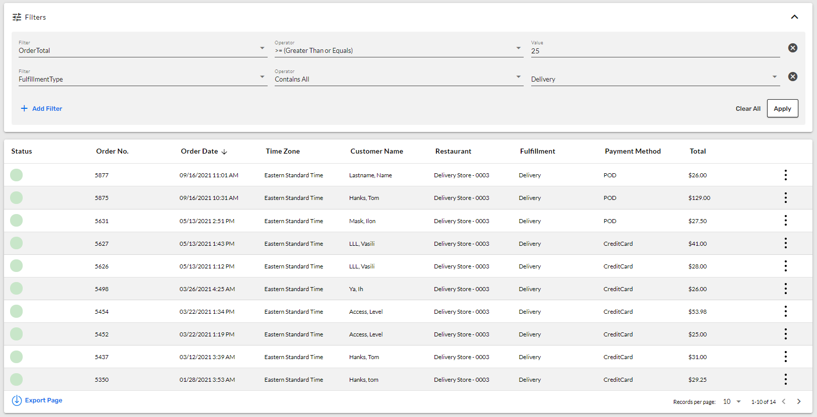 Admin Feature - Enhanced Filters – Onosys